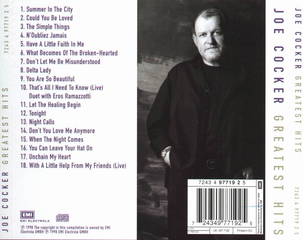 Joe Cocker Greatest Hits 1999 : Back | CD Covers | Cover Century | Over ...